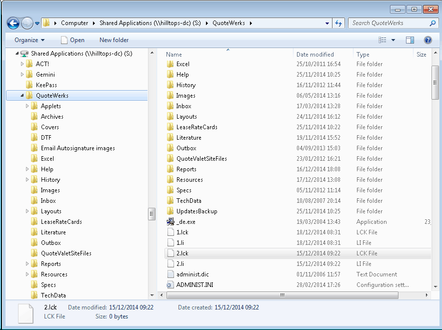 User is already logged into QuoteWerks message - Hilltops IT