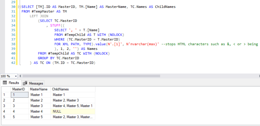 Using SQL Server STUFF function to turn rows in a column - Hilltops IT